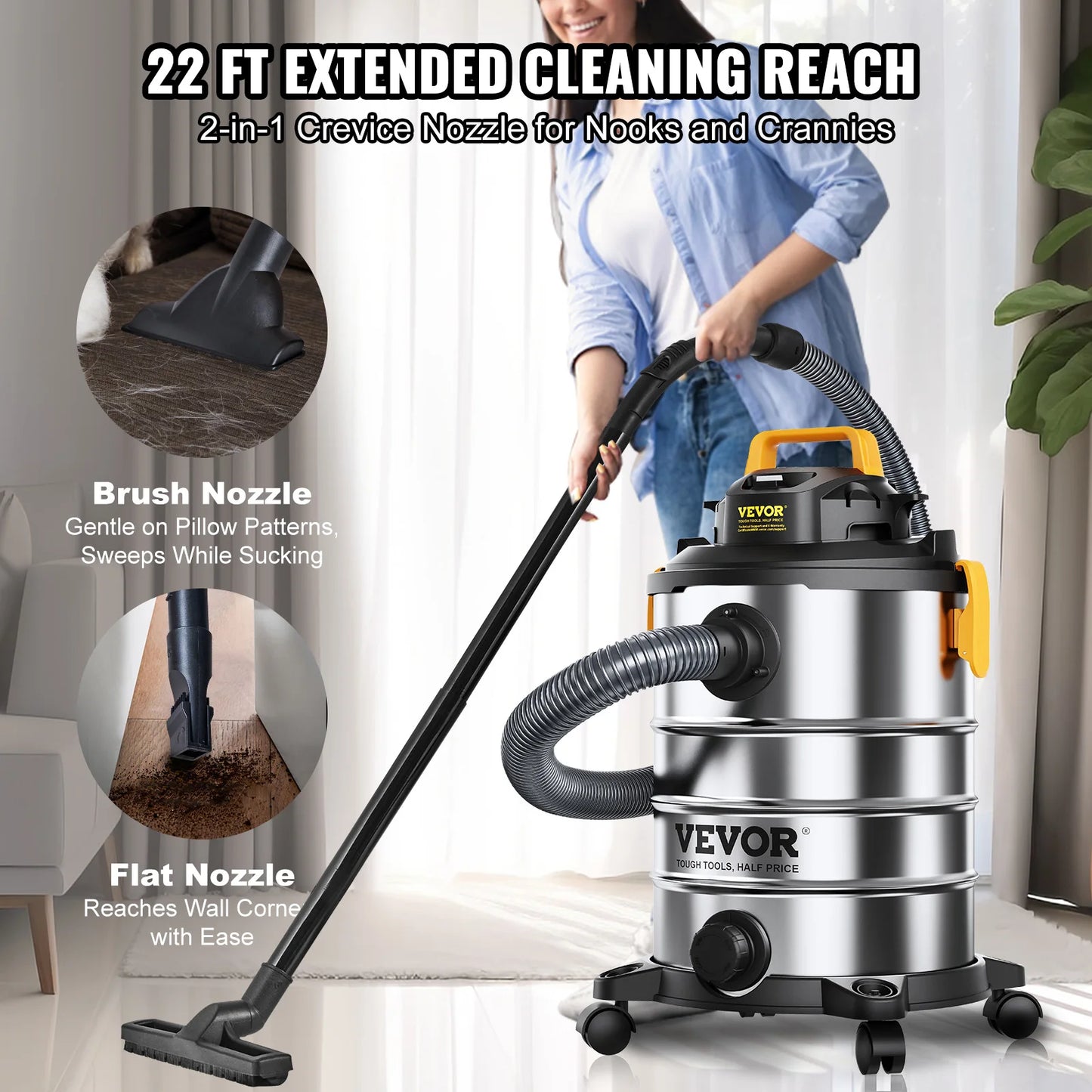 SucceBuy Stainless Steel Wet Dry Shop Vacuum – Homeward Charm